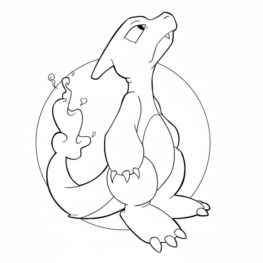 Fise de Colorat cu Charmeleon imprimabil bazic - Descărcați, imprimați ...