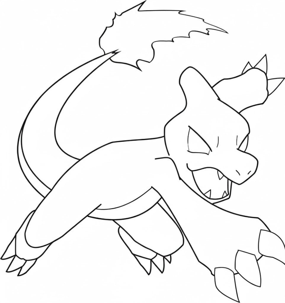 Planse de Colorat cu Charmeleon - Desene de Colorat