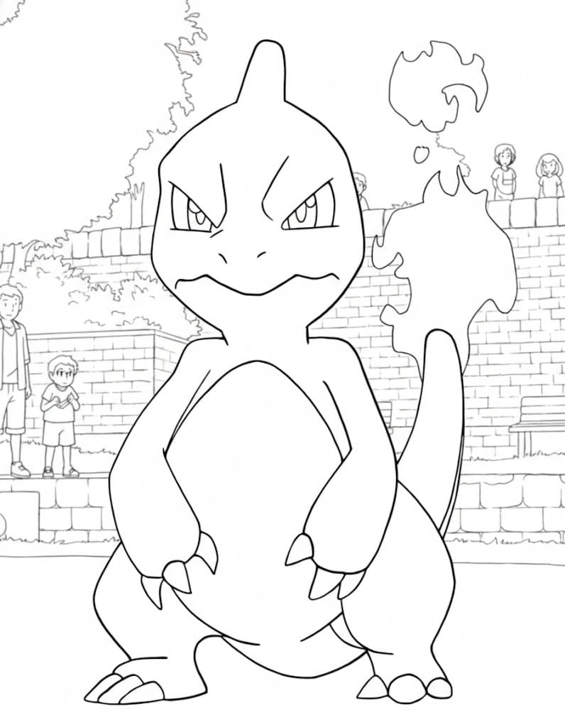 Planse de Colorat cu Charmeleon - Desene de Colorat