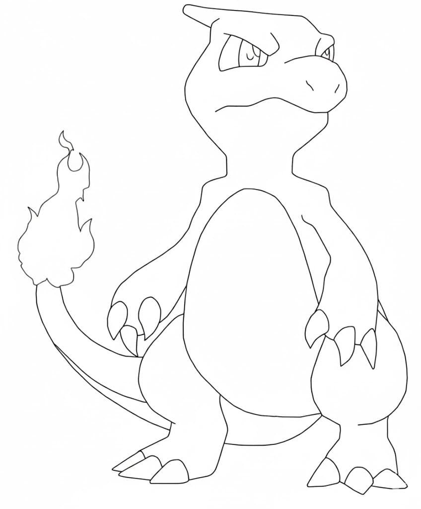 Fise de Colorat cu Desenează Charmeleon imprimabil gratuit bazic ...