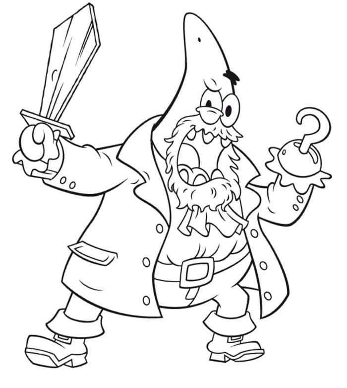 Fise de Colorat cu Desenează Patrick Star imprimabil simplu ...