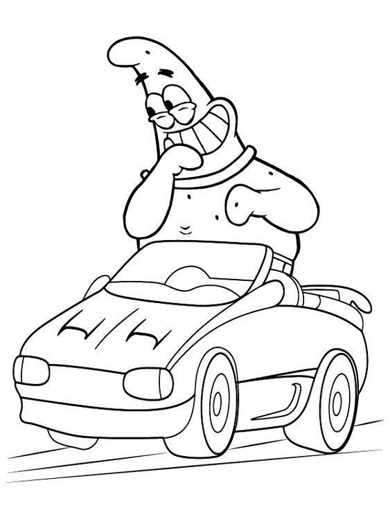 Planse de Colorat cu Patrick Star - Desene de Colorat