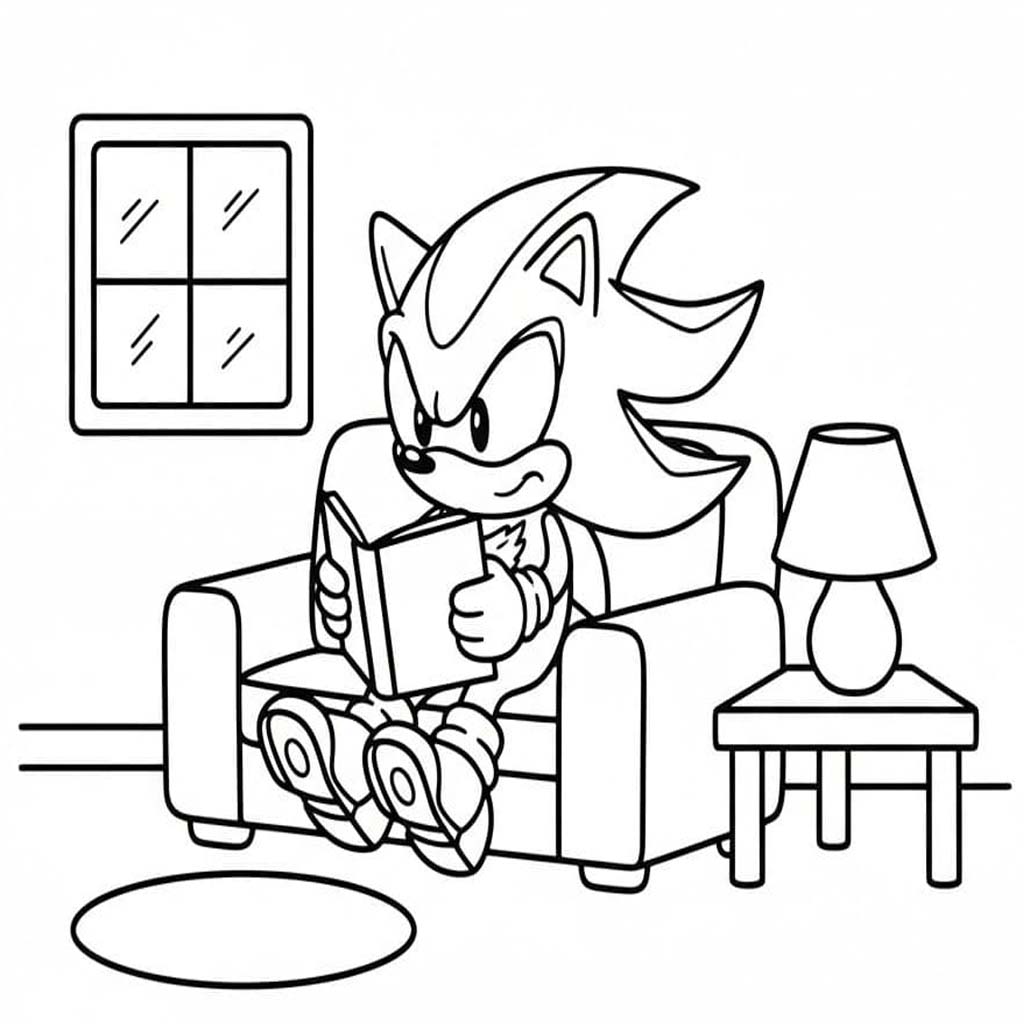 Fise de Colorat cu Desenează Shadow Sonic imprimabil gratuit simplu ...