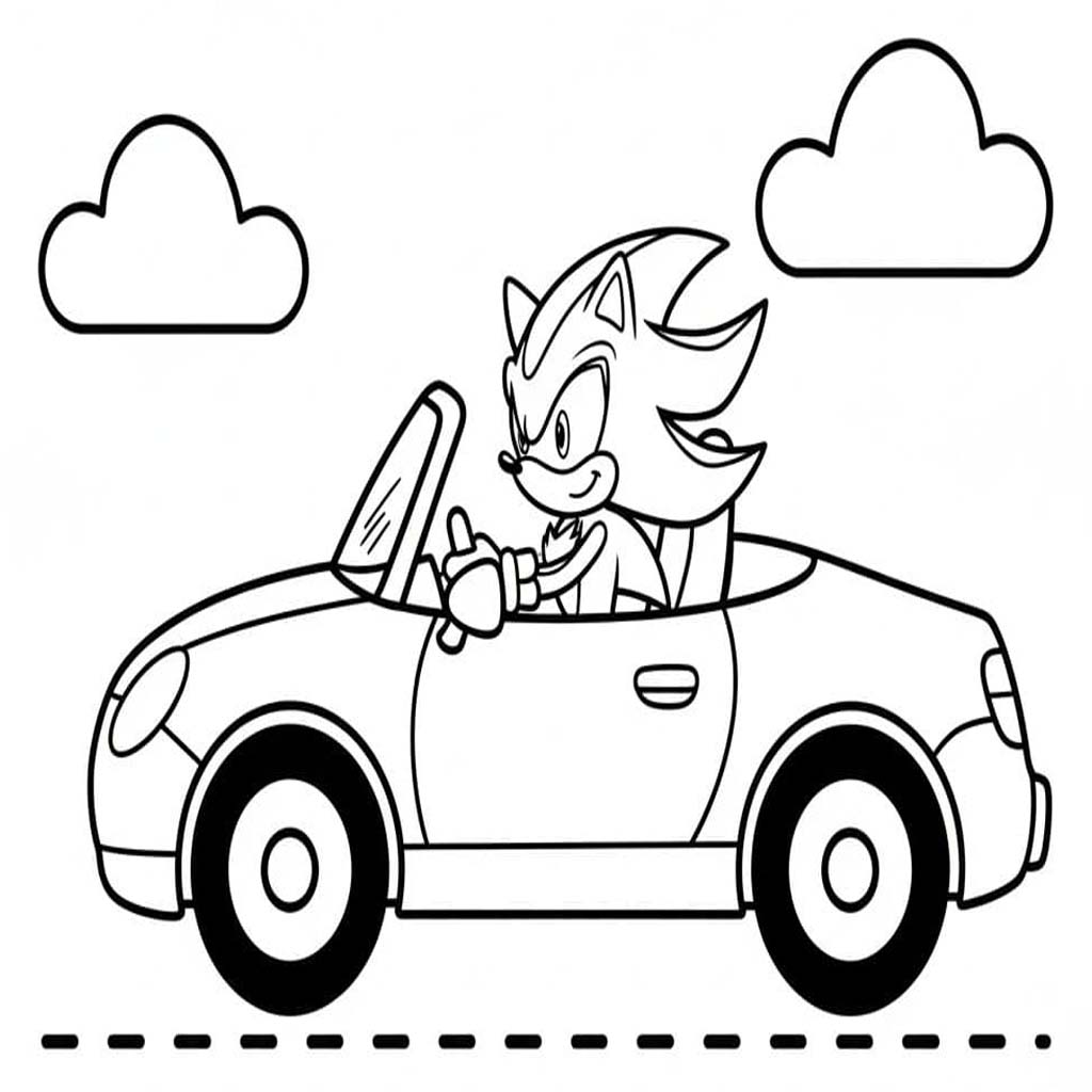 Fise de Colorat cu Desenează Shadow Sonic simplu - Descărcați ...