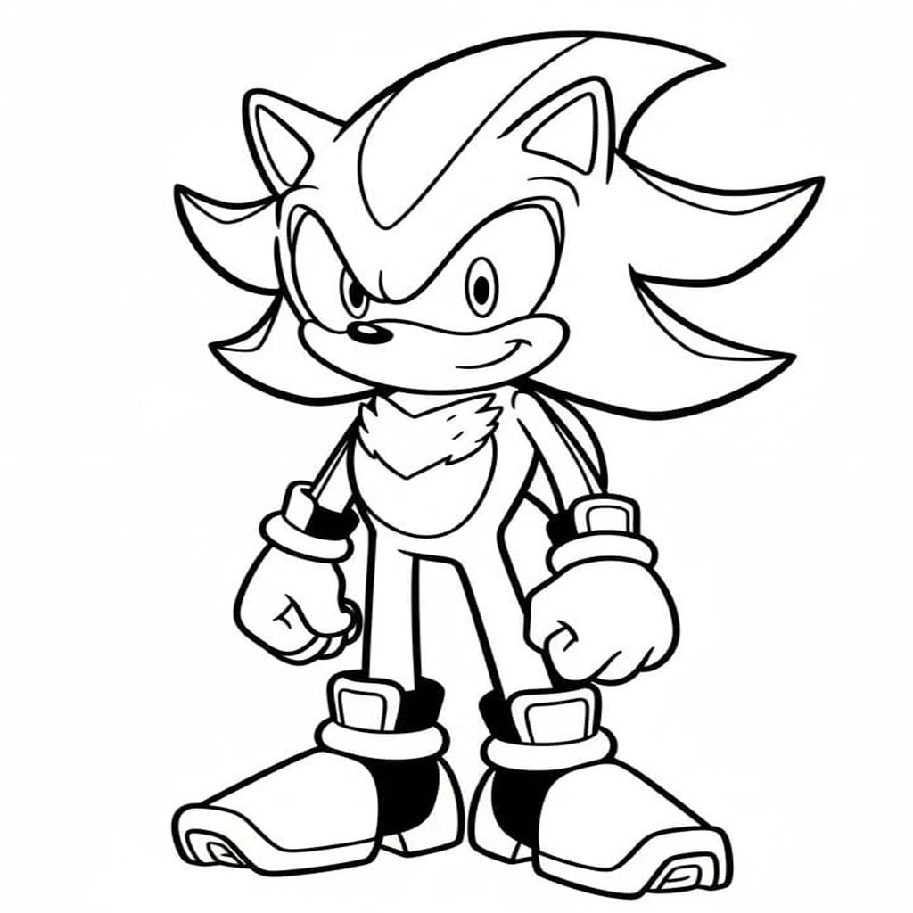 Fise de Colorat cu Shadow Sonic imprimabil gratuit bazic - Descărcați ...